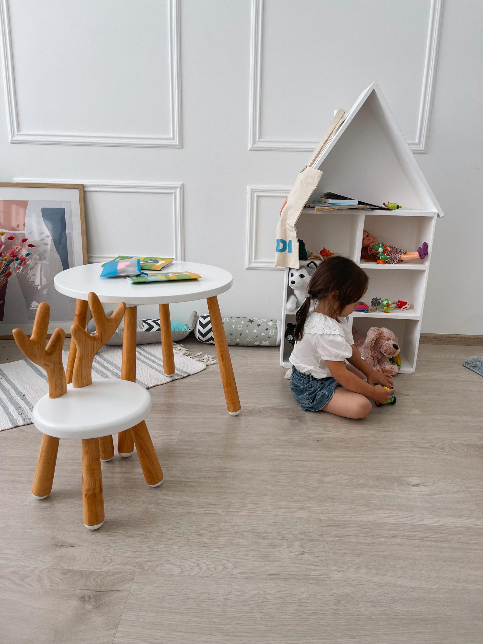 New Wooden Table and Chairs Set, Best Gift for Toddler, Round Kids ...