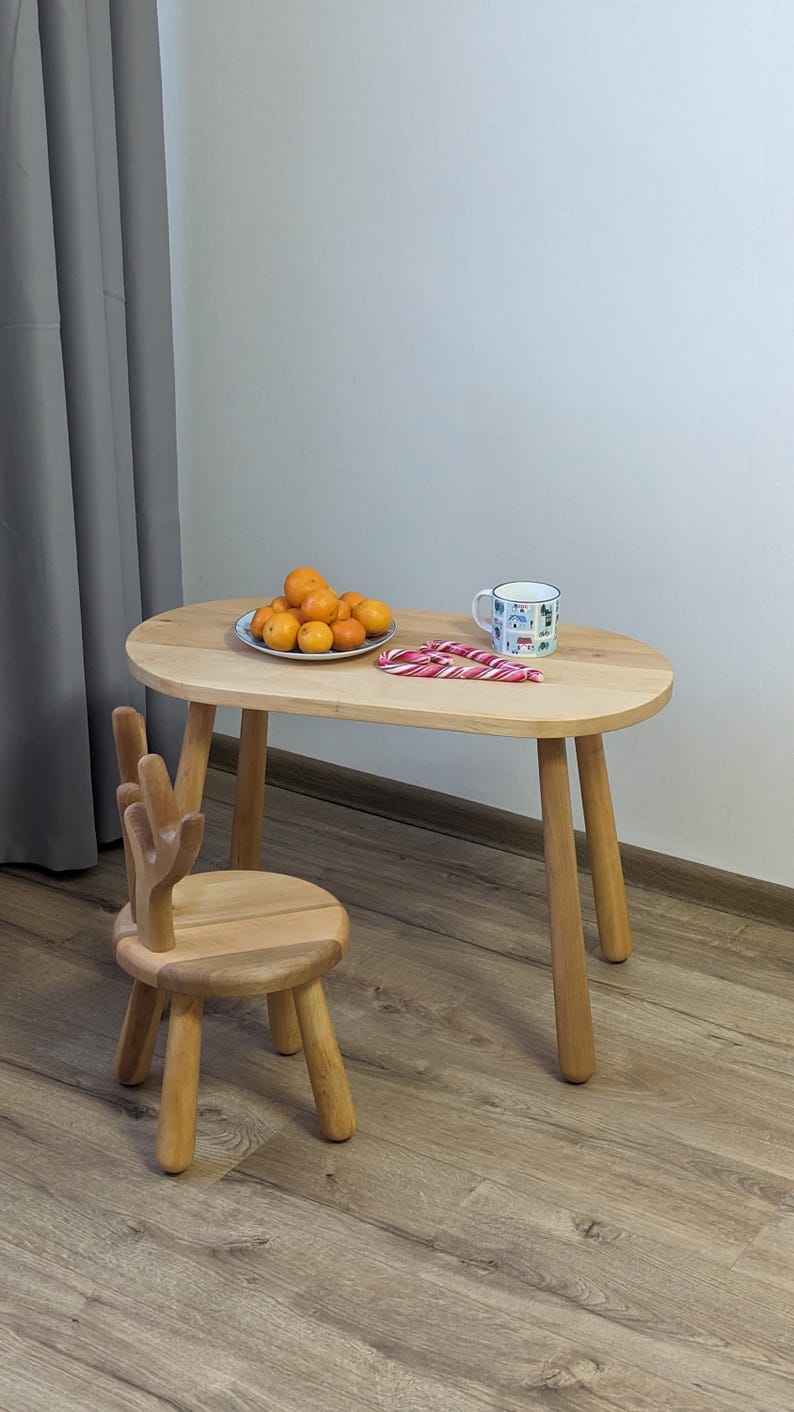 Wooden Oval Table, Wooden Table for Kids, Best Gift for Toddler ...