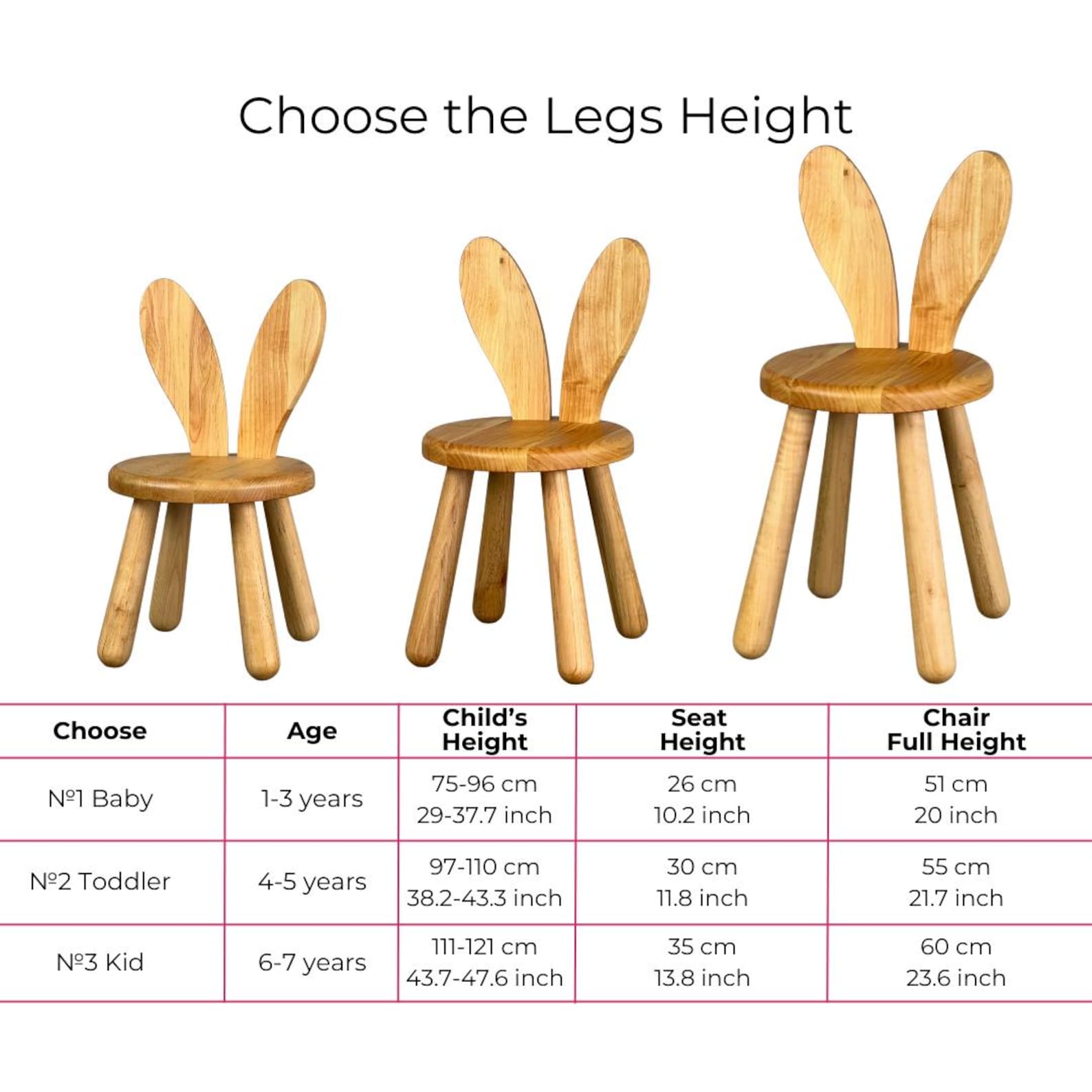 Wooden Bunny Chair, Gift for Kids, Best Chair for Toddler, Wonderful ...