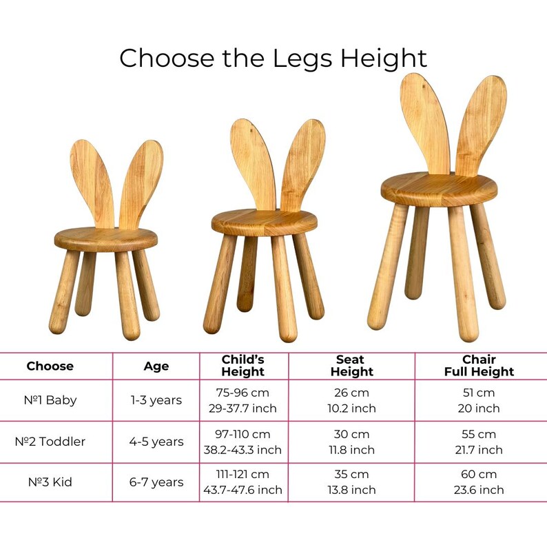 Wooden Bunny Chair, Gift for Kids, Best Chair for Toddler, Wonderful ...