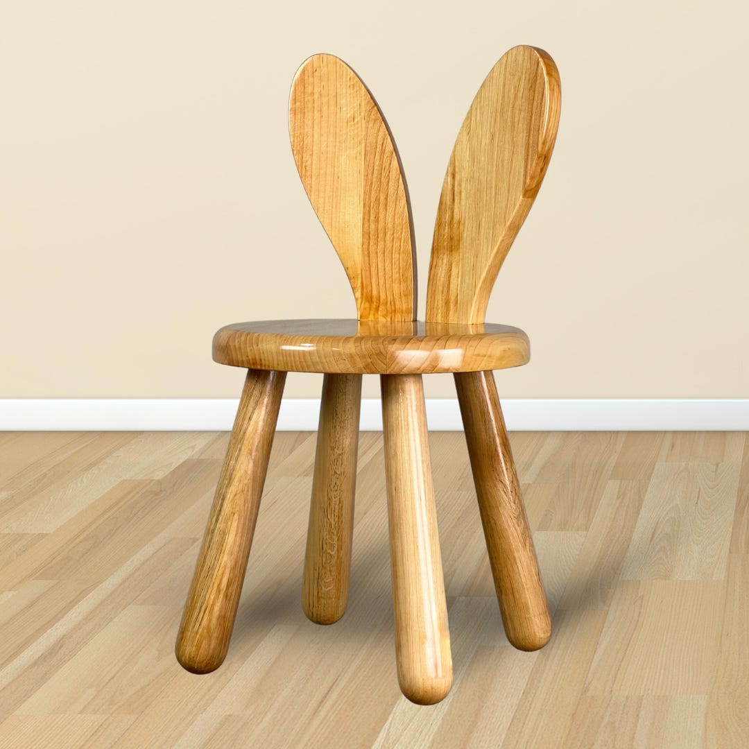 Wooden Bunny Chair, Gift for Kids, Best Chair for Toddler, Wonderful ...