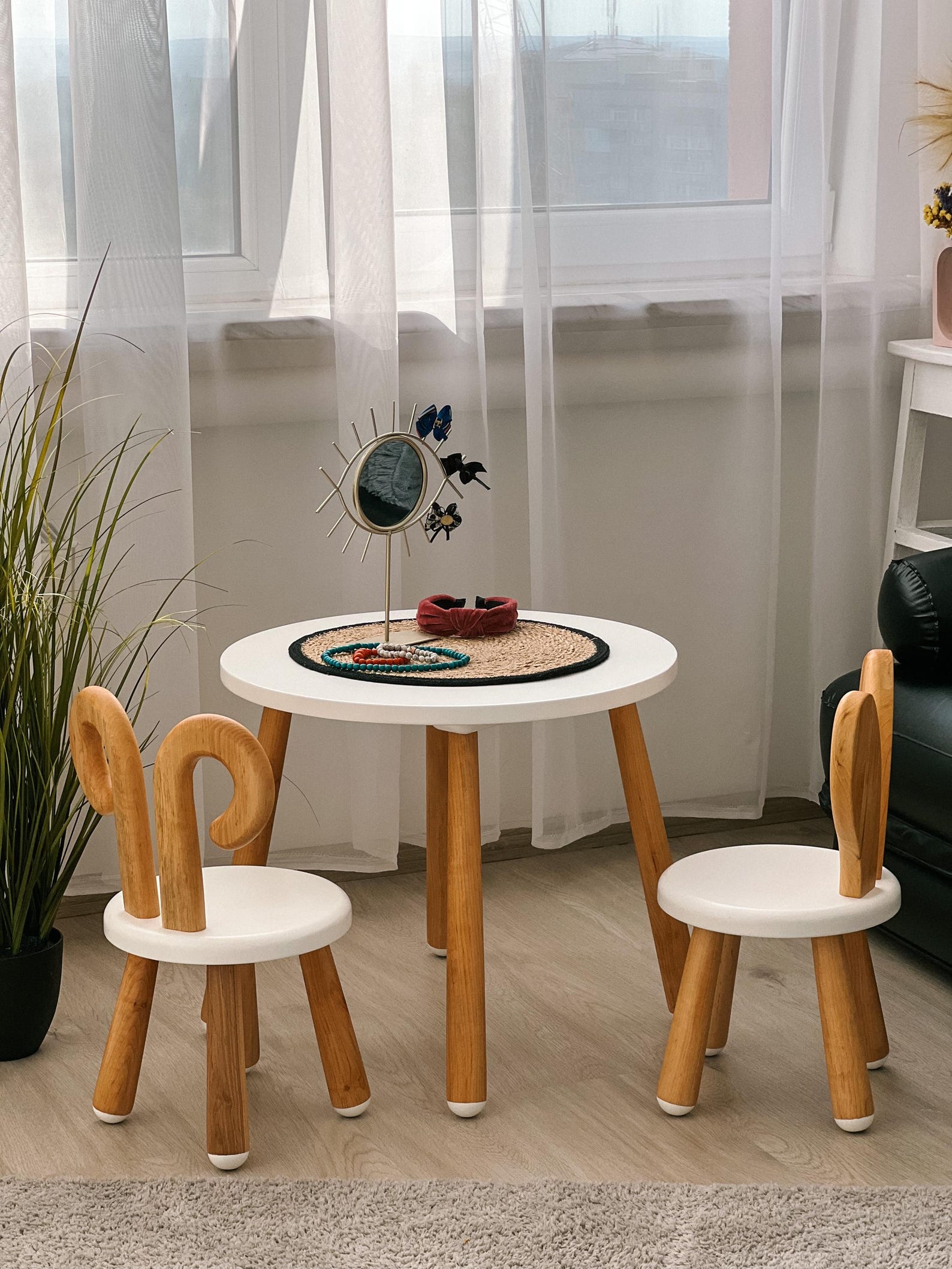 White Big Round Table, Diameter 39" (99 Cm), Solid Wood - Etsy