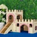 Bunny Castle With a Tower, Maple Pink Rabbit Palace With Two-story, a ...