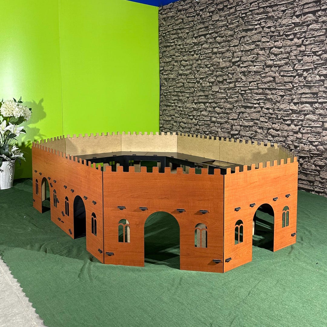 Cherry Wood Rabbit Playpen - Modular Pet Play Arena With Mezzanine ...