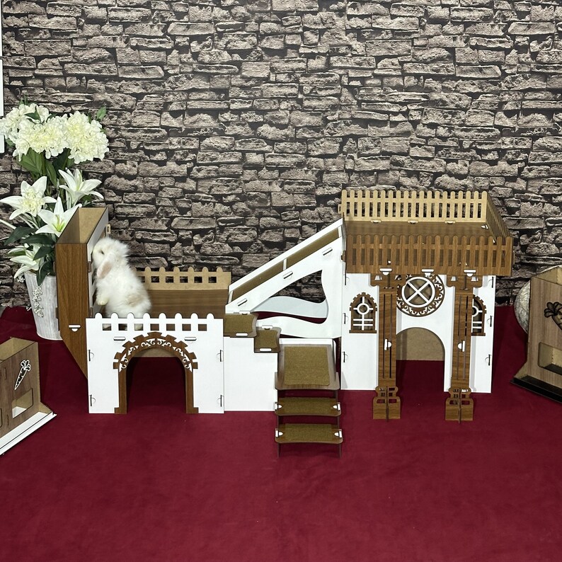 Bunny Villa With Feeder, Two Rooms and Four Living Spaces, Four ...