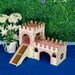 Bunny Castle With a Tower, Maple Pink Rabbit Palace With Two-story, a ...