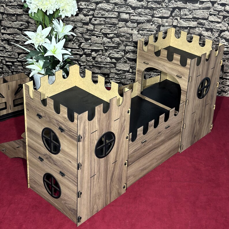 Bunny Castle, With Twin Closed Towers, Oak Black Rabbit Palace With Two ...