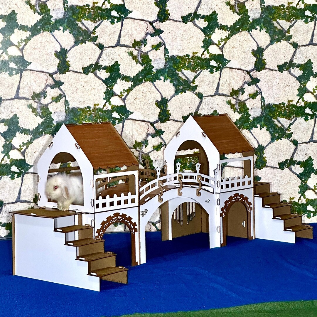 Bunny Castle, With a Bridge and Two Towers, an Exclusive Design Rabbit ...