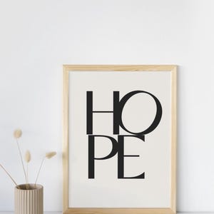 Hope | Printable Christian Wall Artwork | Typography Quote Poster ...