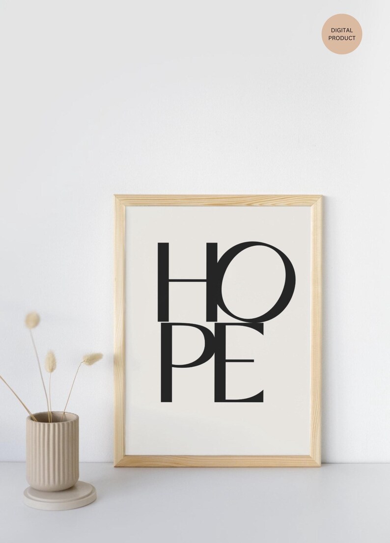 Hope | Printable Christian Wall Artwork | Typography Quote Poster ...