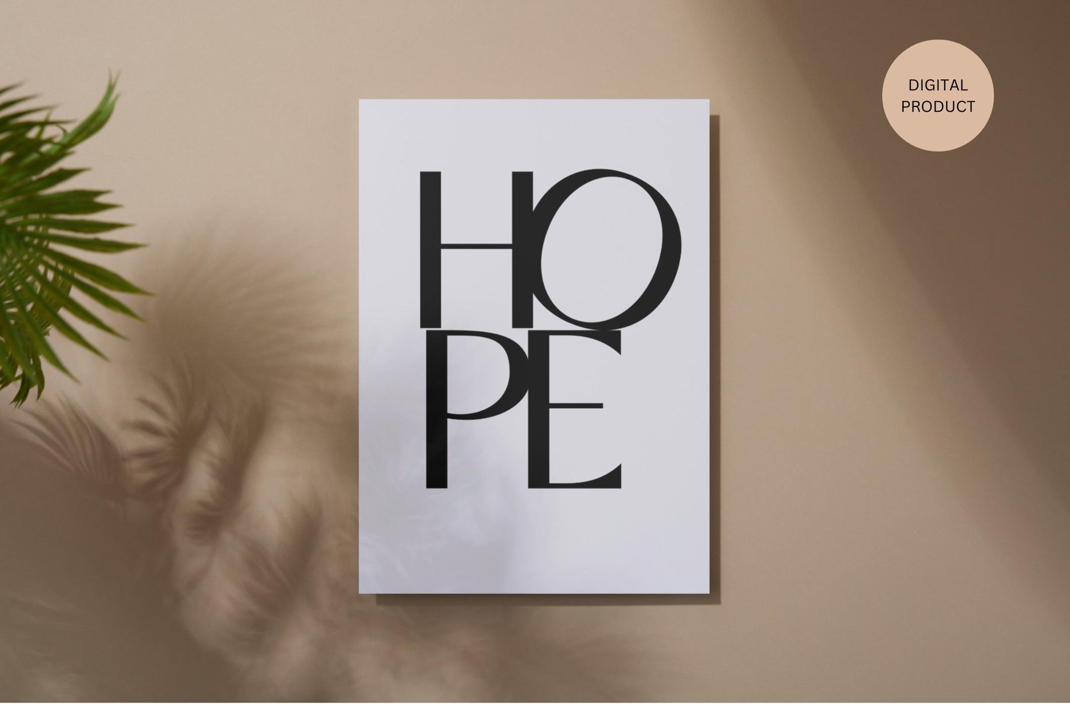 Hope | Printable Christian Wall Artwork | Typography Quote Poster ...