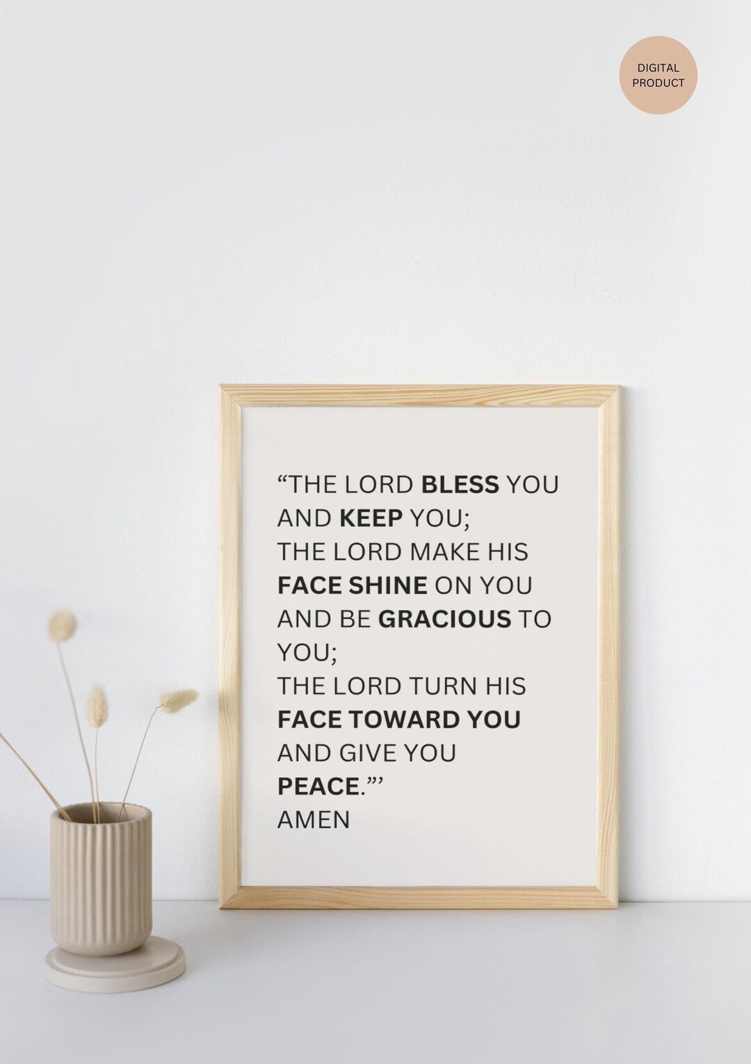 The Blessing Scripture | Printable Christian Wall Artwork | Typography ...