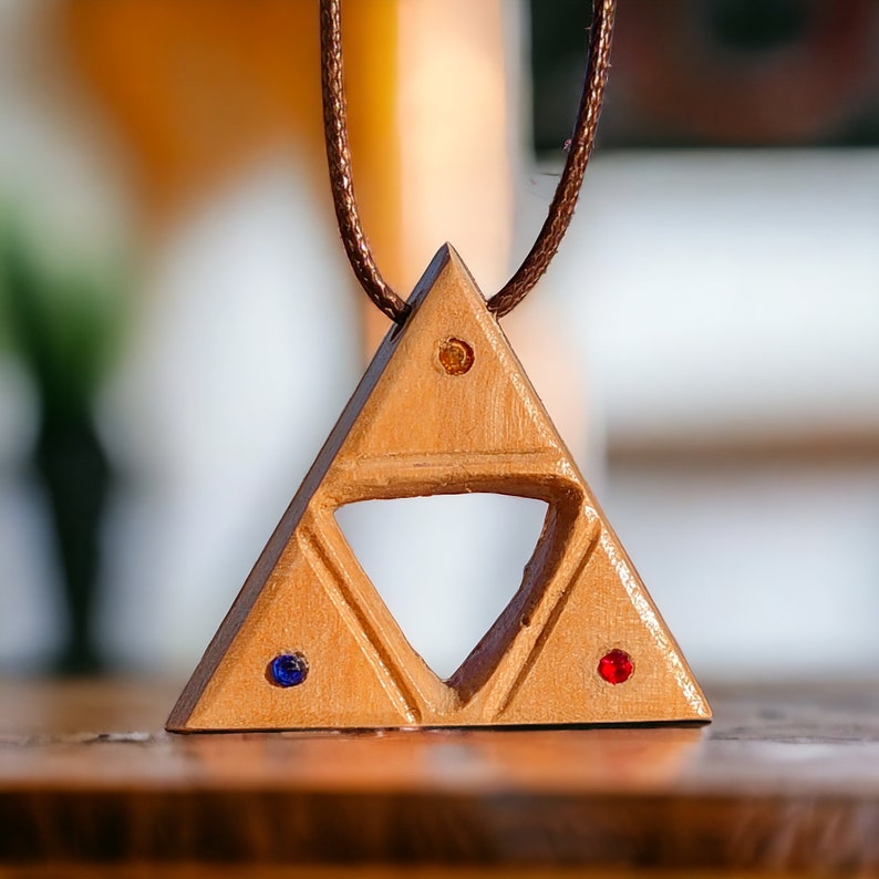 Wooden Triforce the Legend of Zelda Pendant Necklace for Women & Men ...