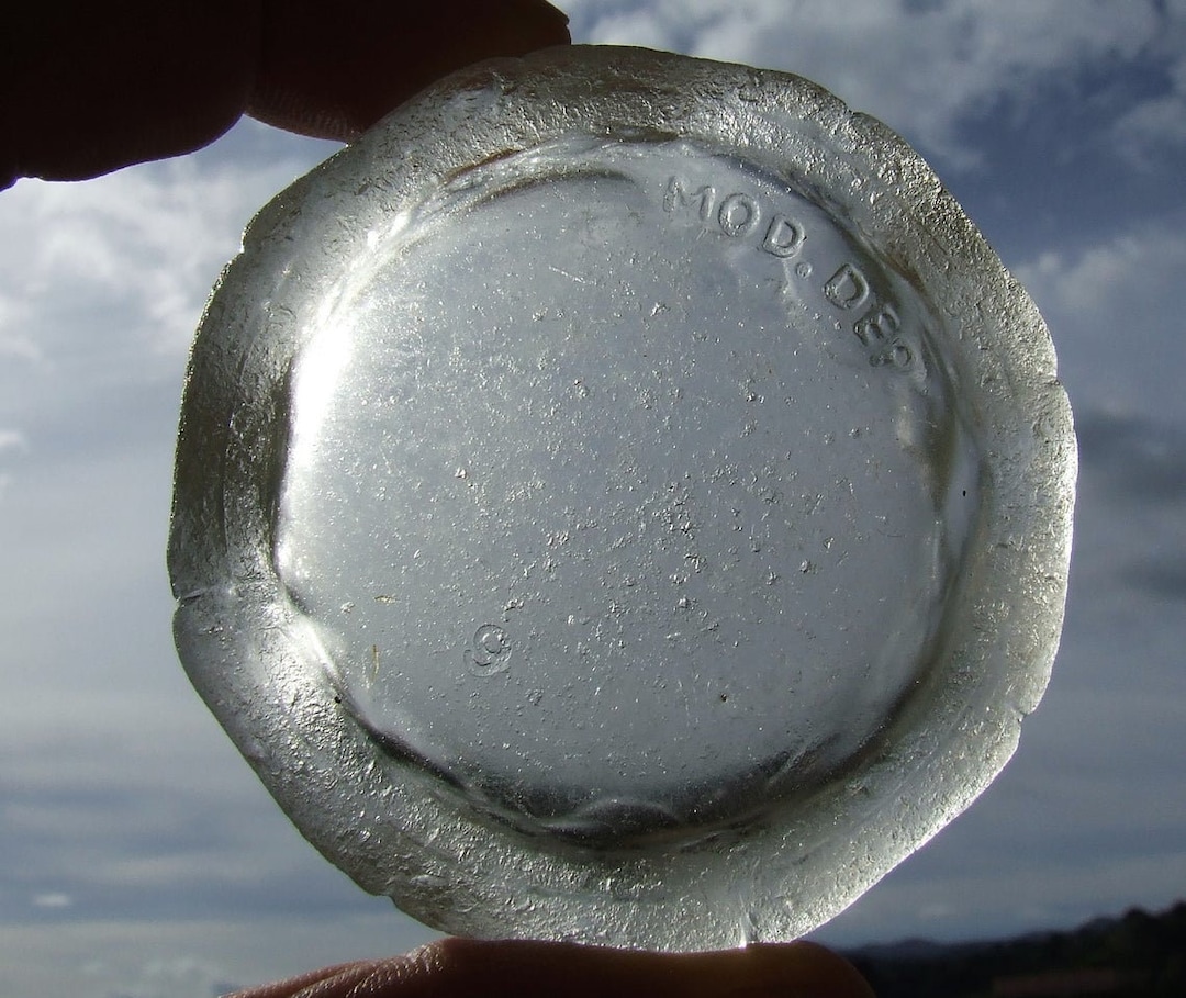 Beautiful Bottle Bottom, Transparent White, Very Very Old - 86 - Etsy