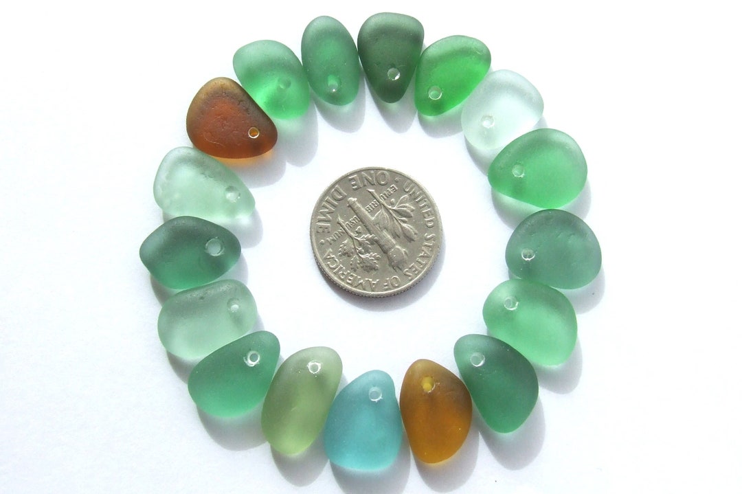 Rainbow Colors, Fragments, Authentic Sea Glass, With Hole, 627 - Etsy