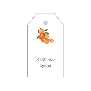Personalized Favor Tag, Thank You Tag, Custom Tag, Watercolor Orange ...