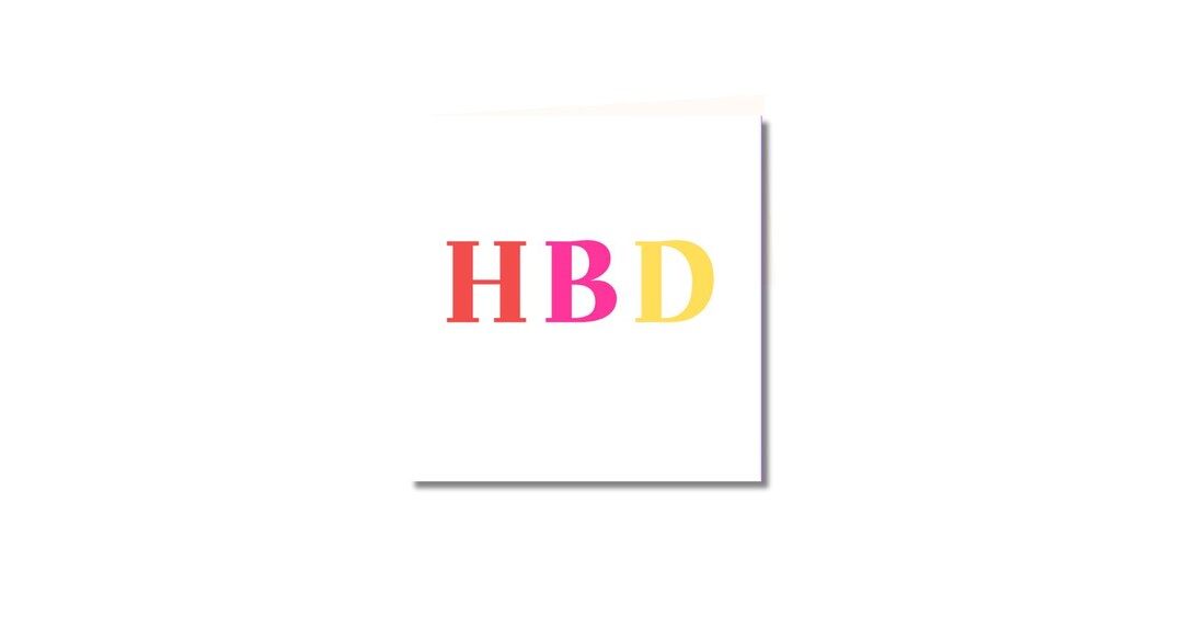 HBD, Happy Birthday Mini Card | Small Gift Enclosure Cards ...