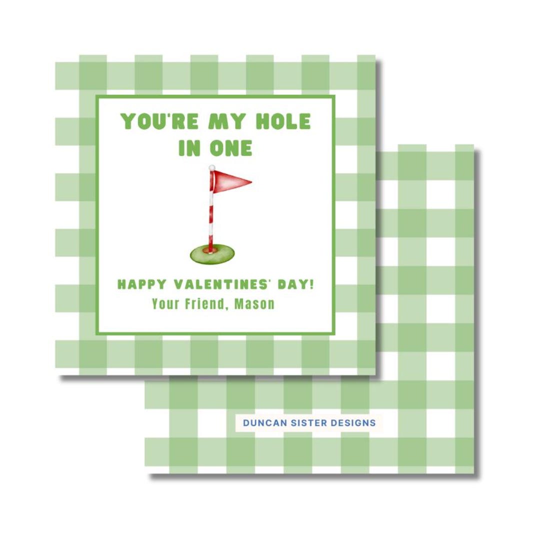 Printable Valentine Tag, Cute Valentine Card, Boy Valentine, Golf ...