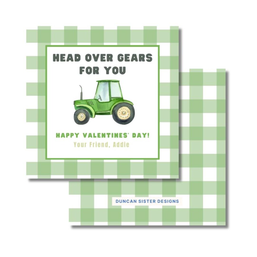 Printable Cute Valentine Card, Tractor Valentine, Farm Valentine ...