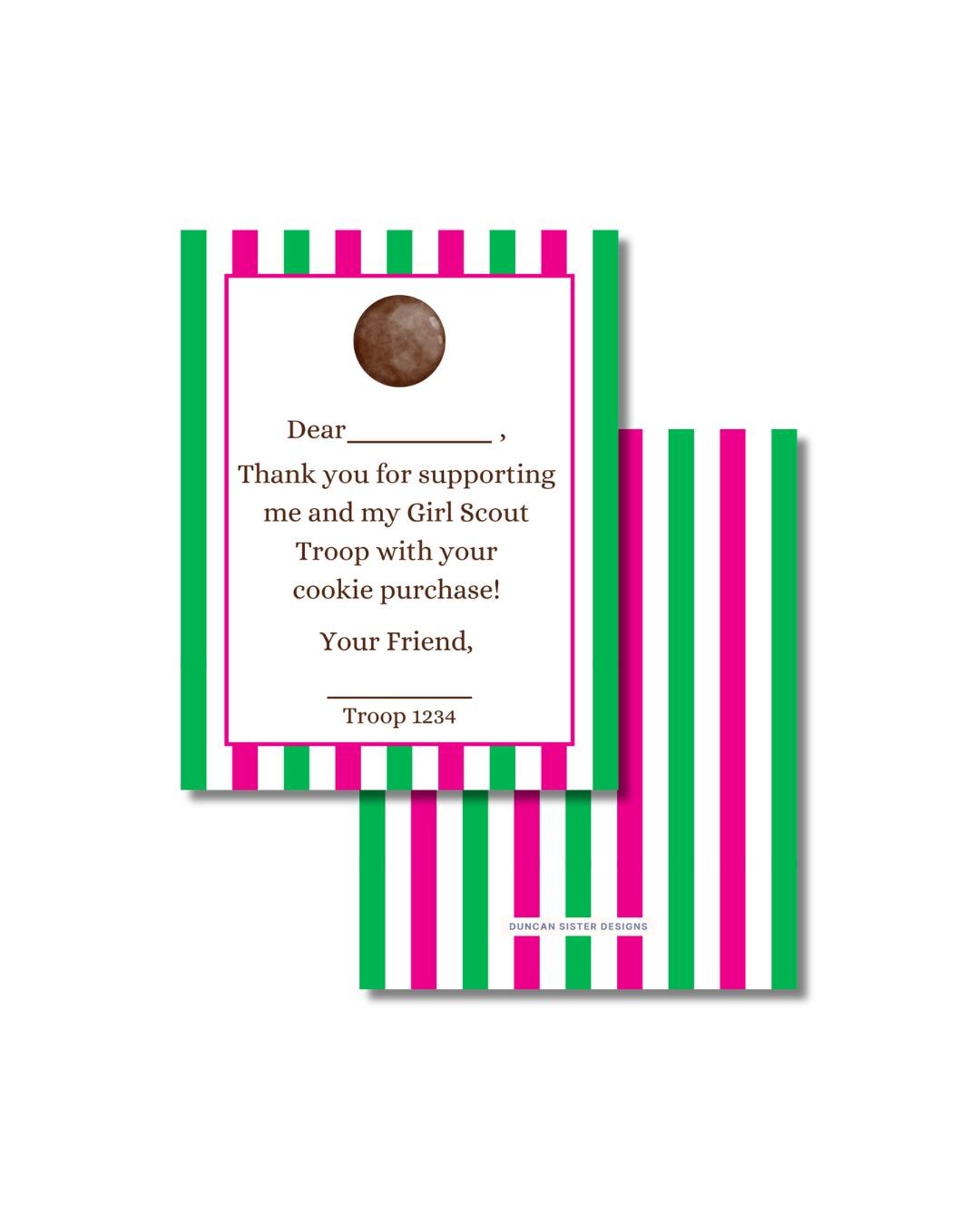Girl Scout Cookie Thank You, Cookie Thank You, Daisy Thank You, Brownie ...