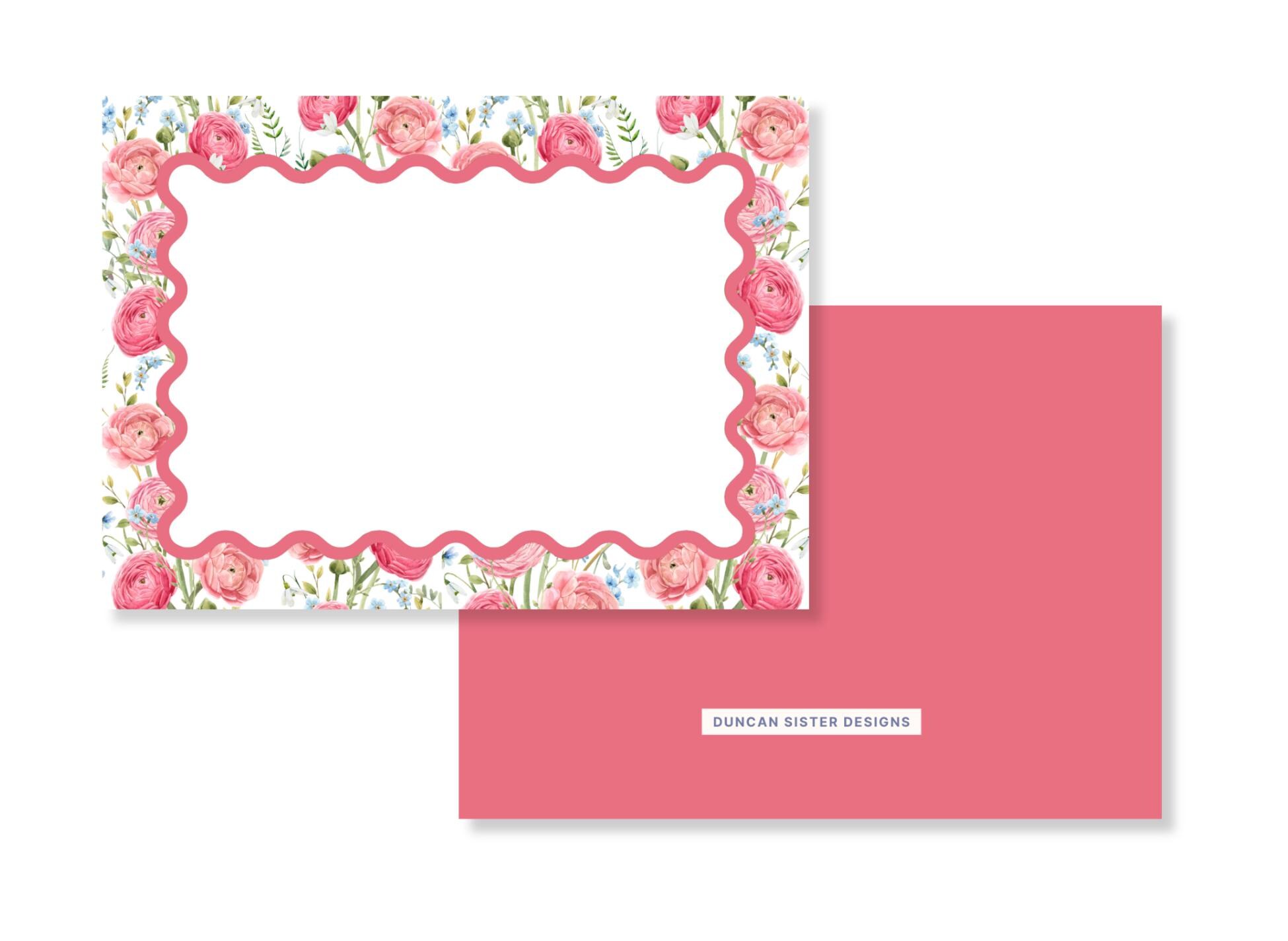 Luxury Personalized Floral Note Cards, Set of Premium Stationery ...