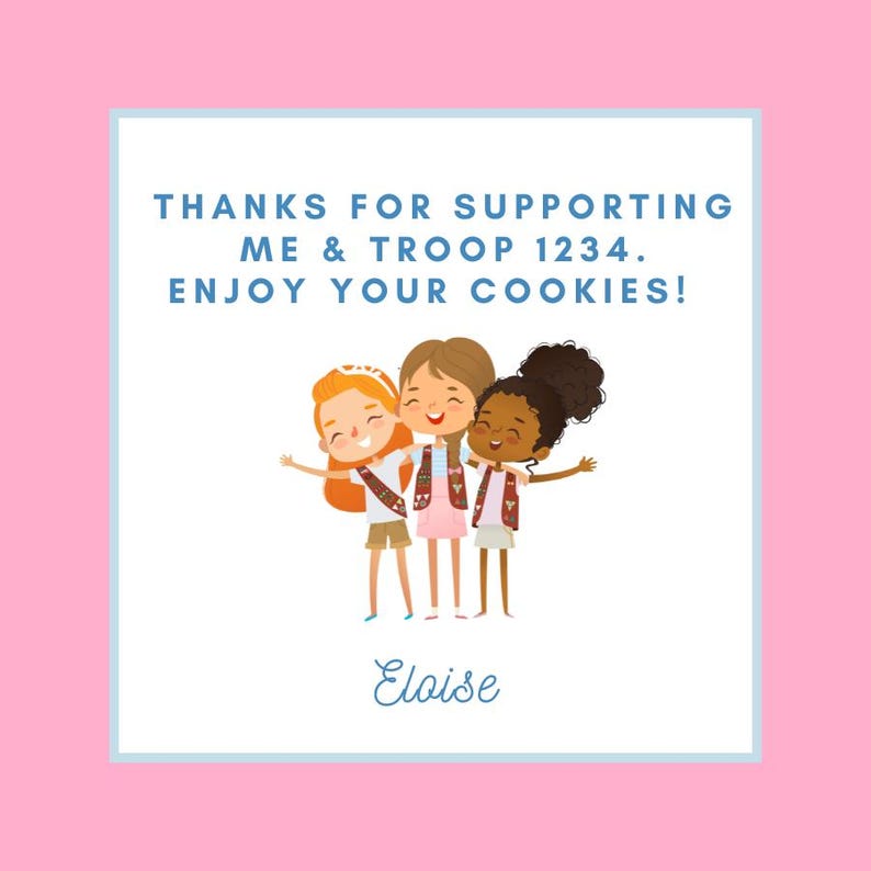 PRINTABLE Girl Scout Cookie Thank You Tag, Girl Scout Cookies ...