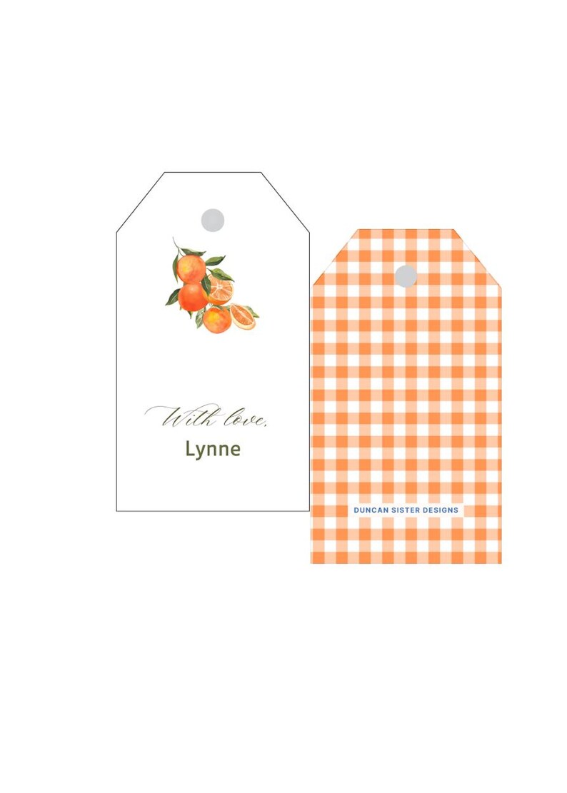 Personalized Favor Tag, Thank You Tag, Custom Tag, Watercolor Orange ...