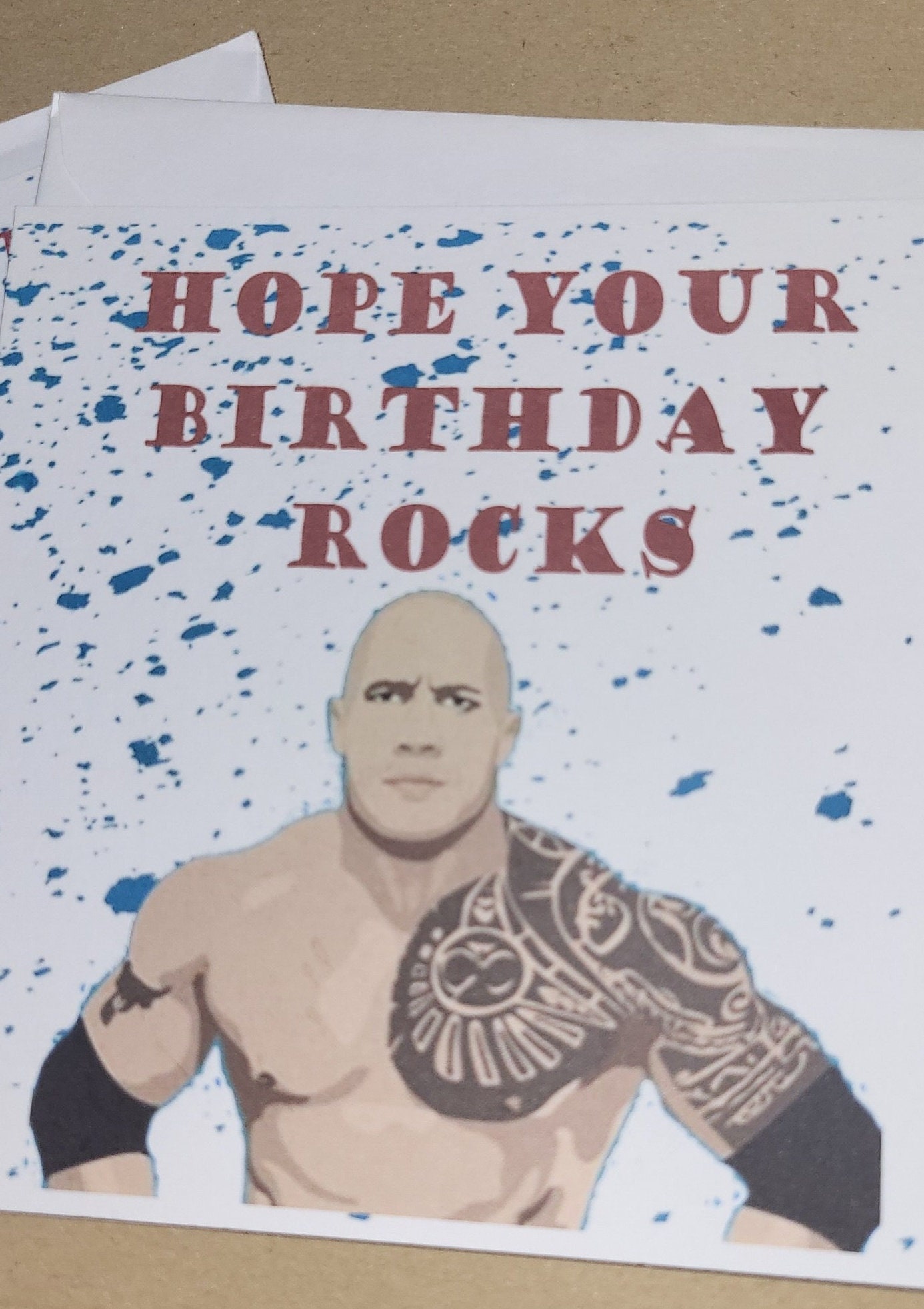 The Rock Wwe Wrestling Birthday Card - Etsy