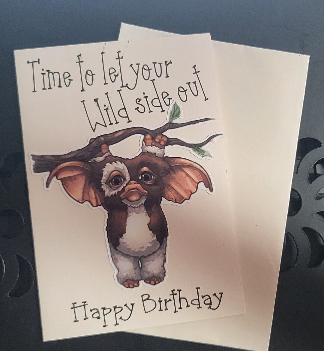 GIZMO the Gremlins Horror Themed Birthday Card - Etsy
