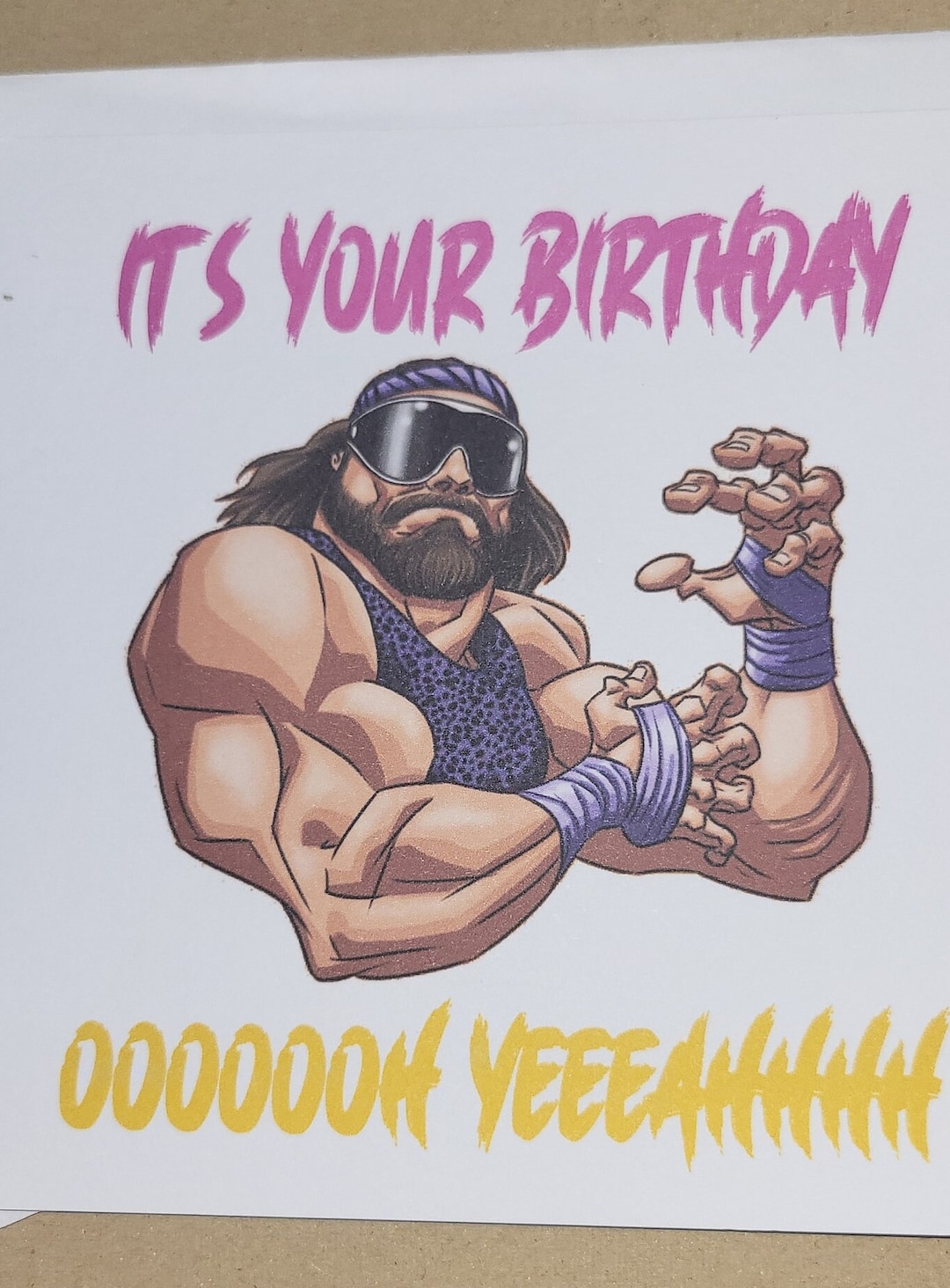 Macho Man Wwe Wrestling Birthday Card - Etsy