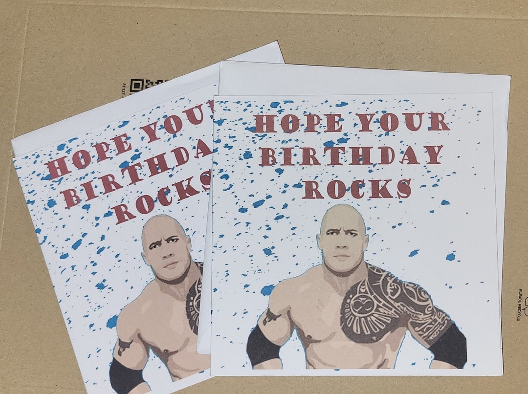 The Rock Wwe Wrestling Birthday Card - Etsy