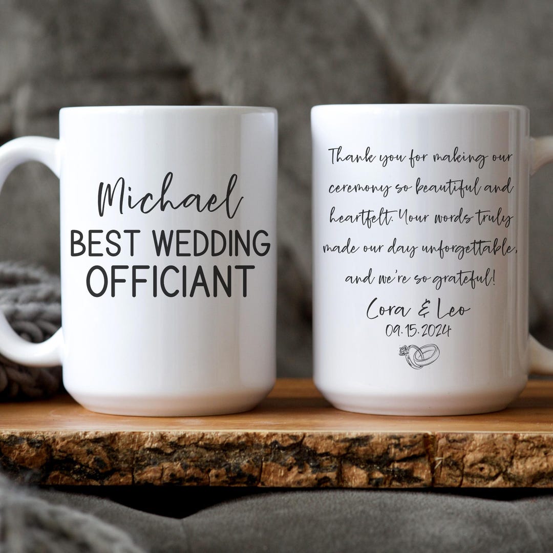 Wedding Officiant Gift, Best Wedding Officiant Ever Mug, Thank You for ...