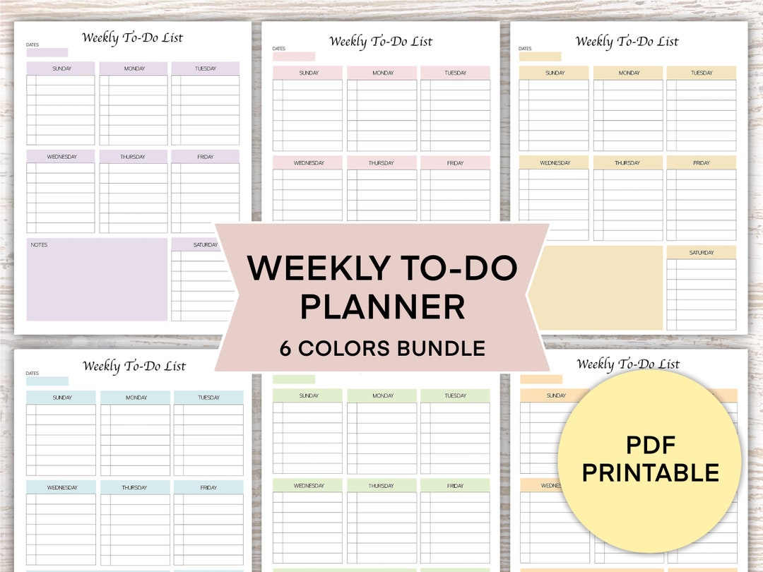Weekly Planner Printable| Weekly to Do List| Weekly Pages| Weekly ...