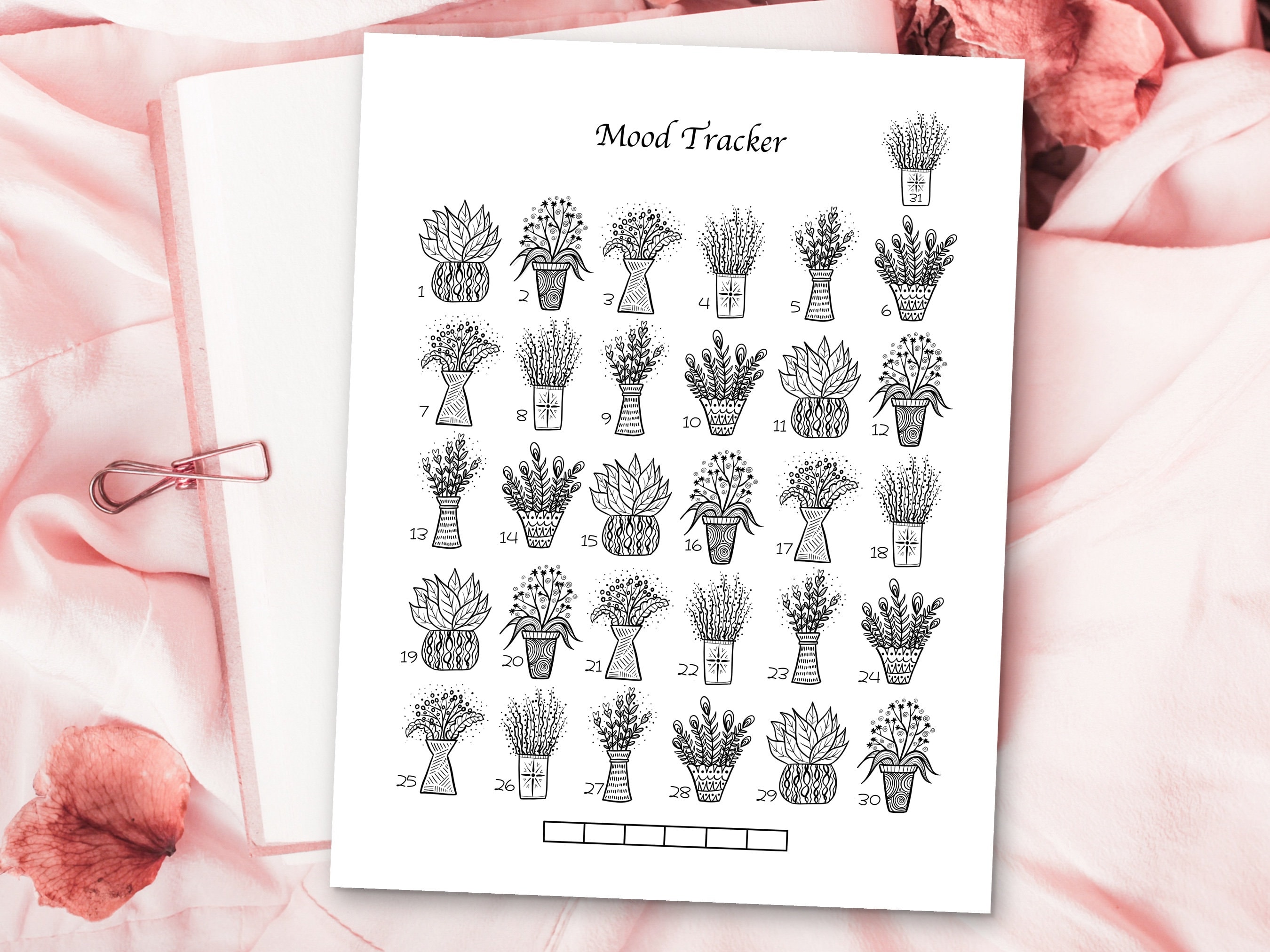 Floral Mood Tracker Printable Mood Tracker Sheet Mood Tracker Journal ...