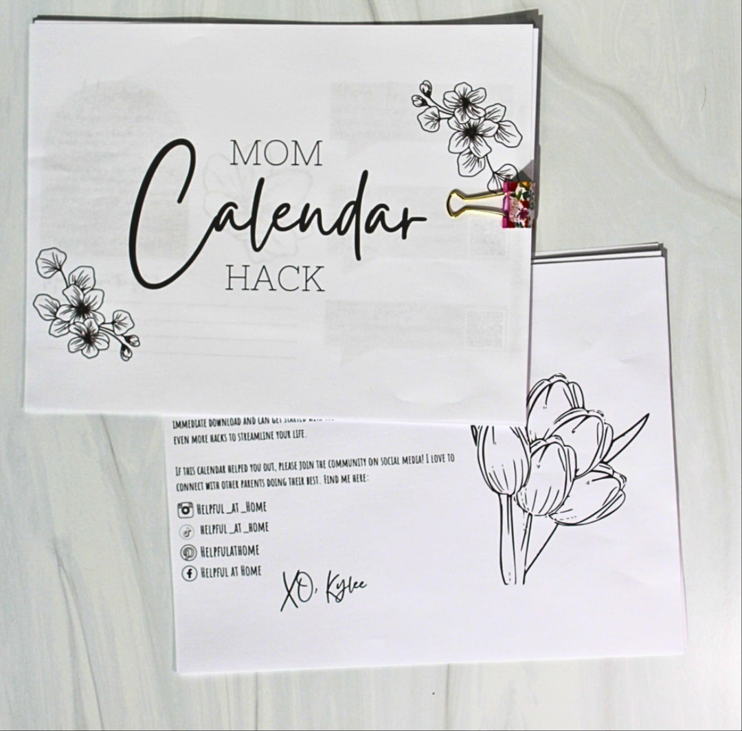 2024 Mom Hack Calendar - Etsy