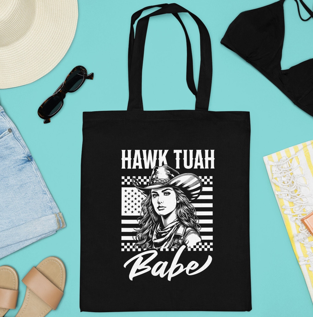 Hawk Tuah Canvas Tote Bag - Hawk Tuah Girl - Spit on That Thang - Viral ...