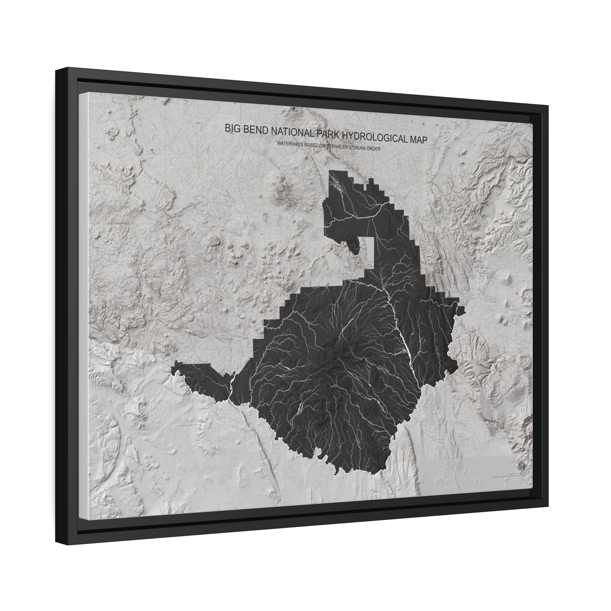 Big Bend National Park Hydrological Map black With Topo on - Etsy