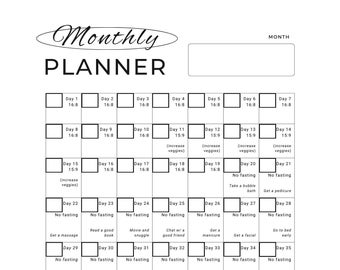 Advanced Fasting Calendar, Fast Like a Girl Calendar, Minimalist Design ...