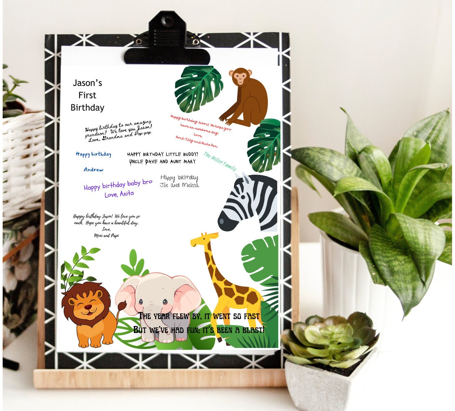 Baby's First Birthday Sign in Sheet, Printable First Birthday Memory ...