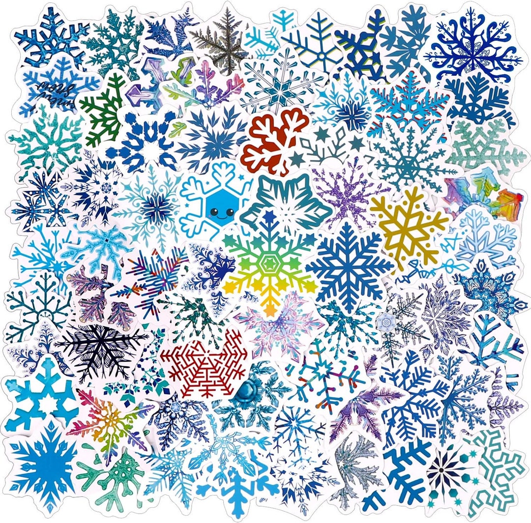 100PCS Snowflake Stickers,christmas Waterproof Vinyl Snowflake Stickers ...