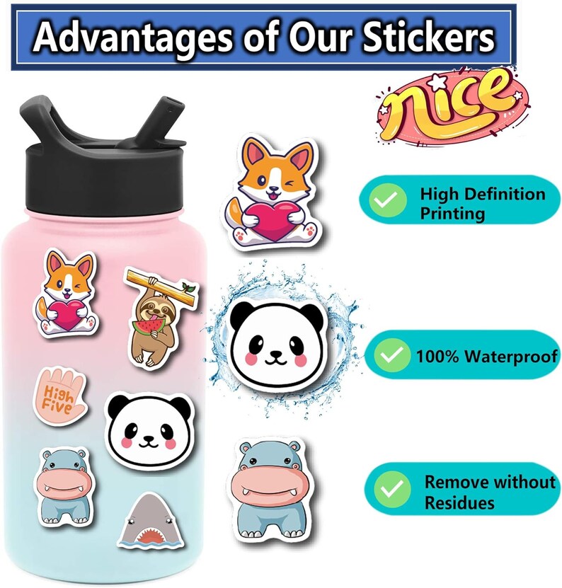 Stickers for Water Bottles, 200PCS Water Bottle Stickers for Kids ...