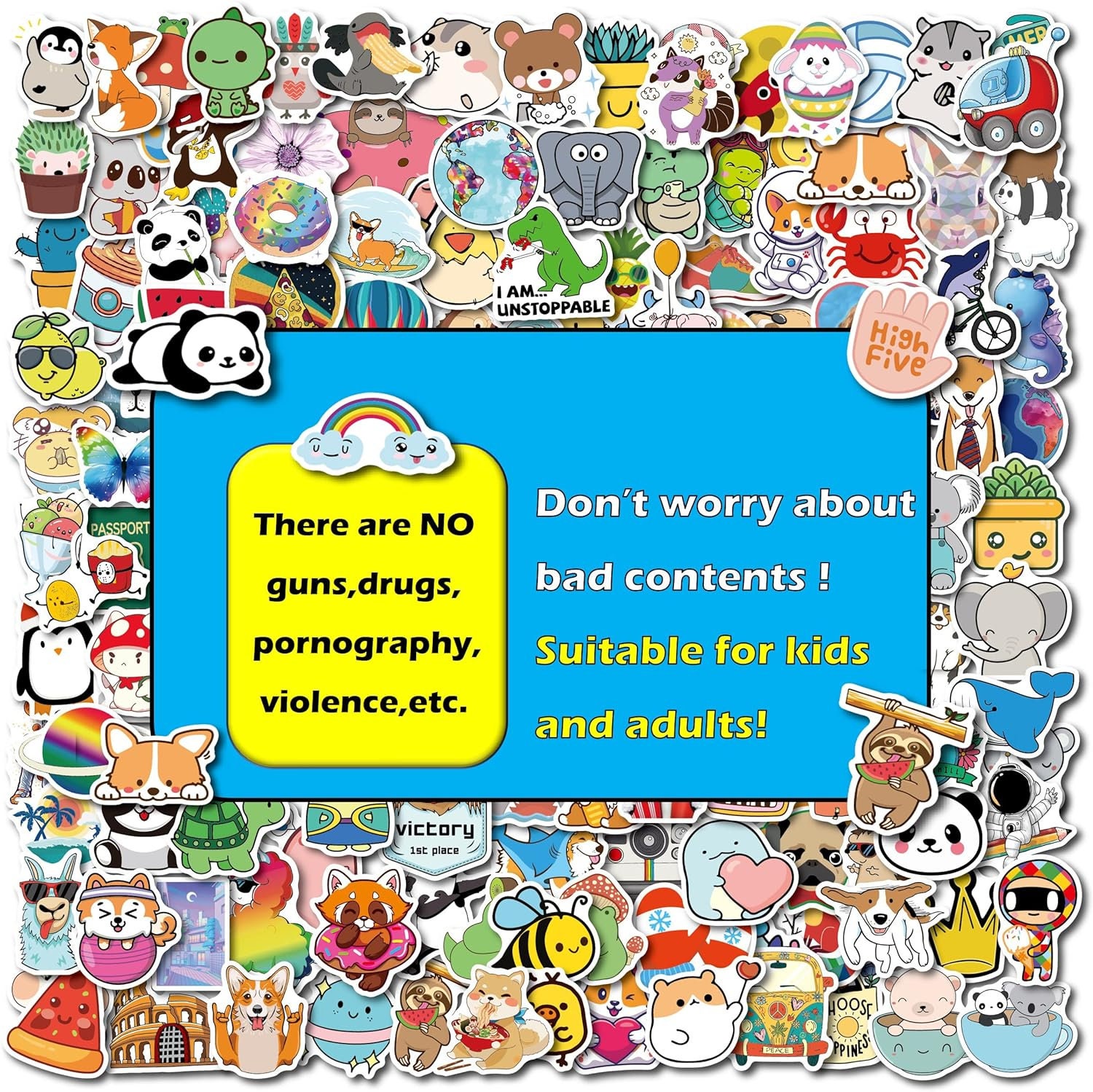 Cute Waterproof Vinyl Stickers for Water Bottles, Kids Pack (200PCS) - Etsy