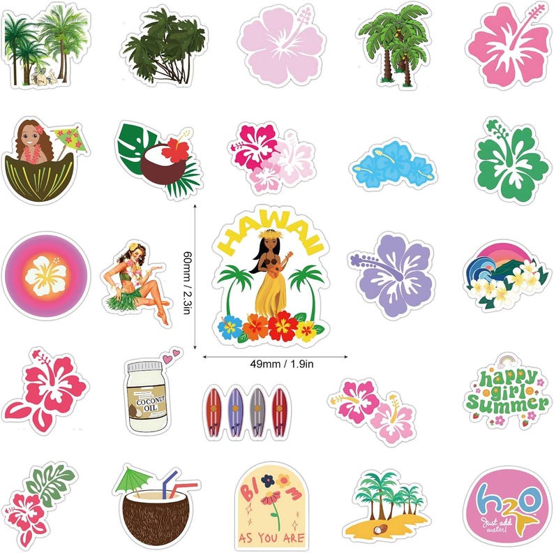 100PCS Coconut Girl Aesthetic Stickers – Cute VSCO Cartoon Decals for ...