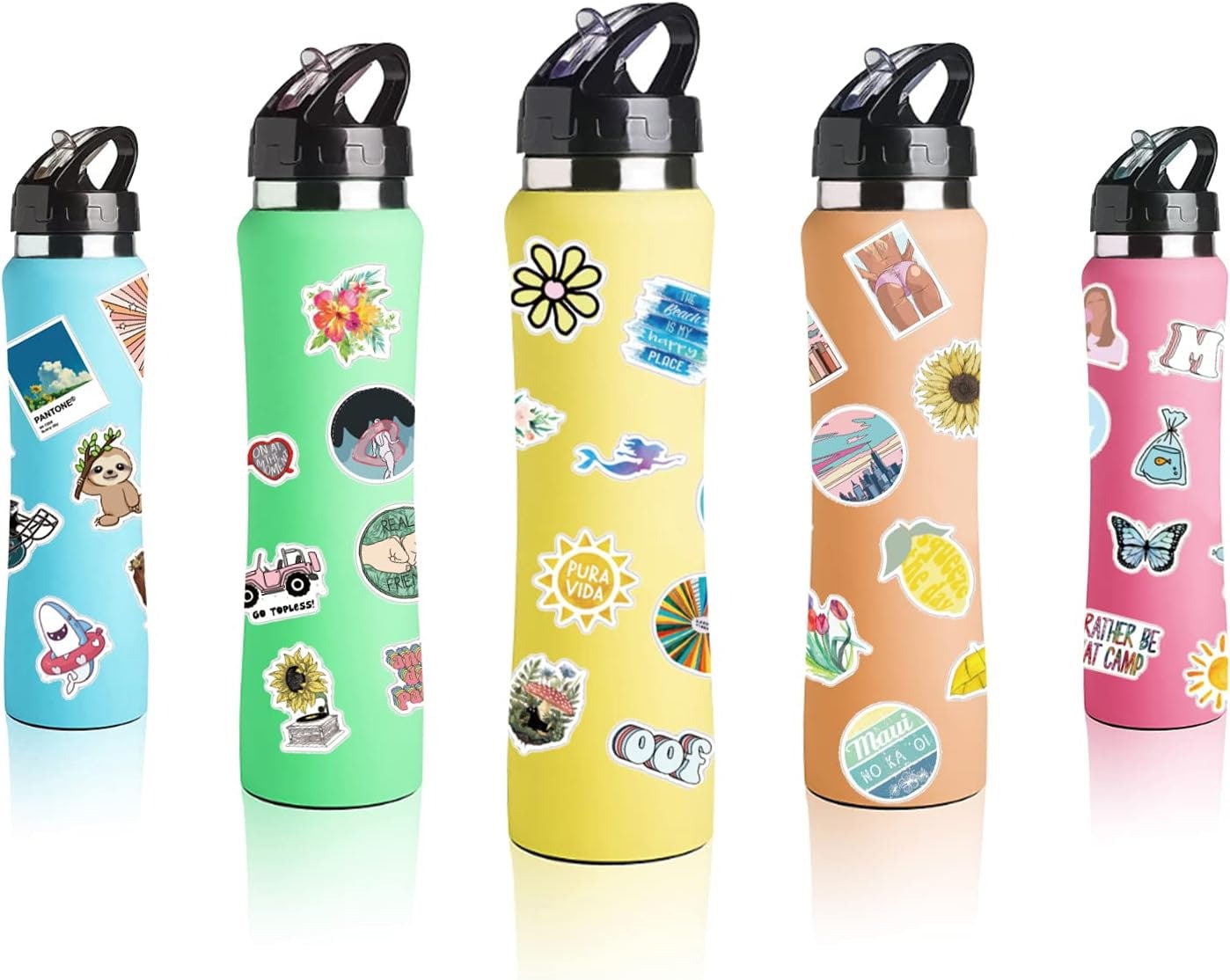 Waterproof Vinyl Stickers, Assorted Designs for Laptops, Water Bottles ...