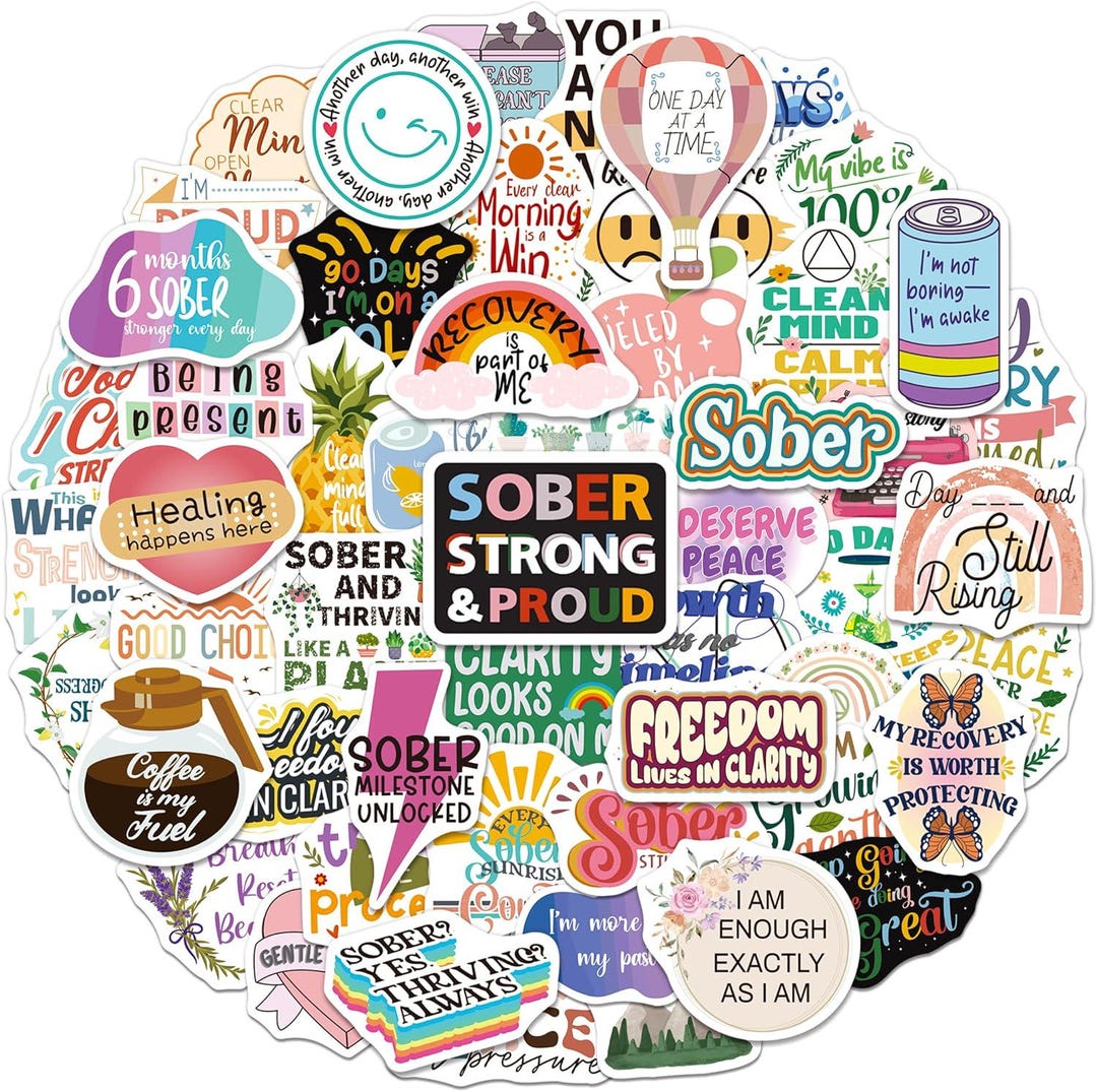 200PCS Sober Stickers, Positive Sobriety Vinyl Decals for Recovery - Etsy