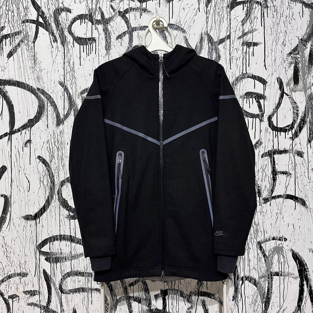 Nike Wool Windrunner Reflective Jacket Womens Black Size XS Tech Fleece ...