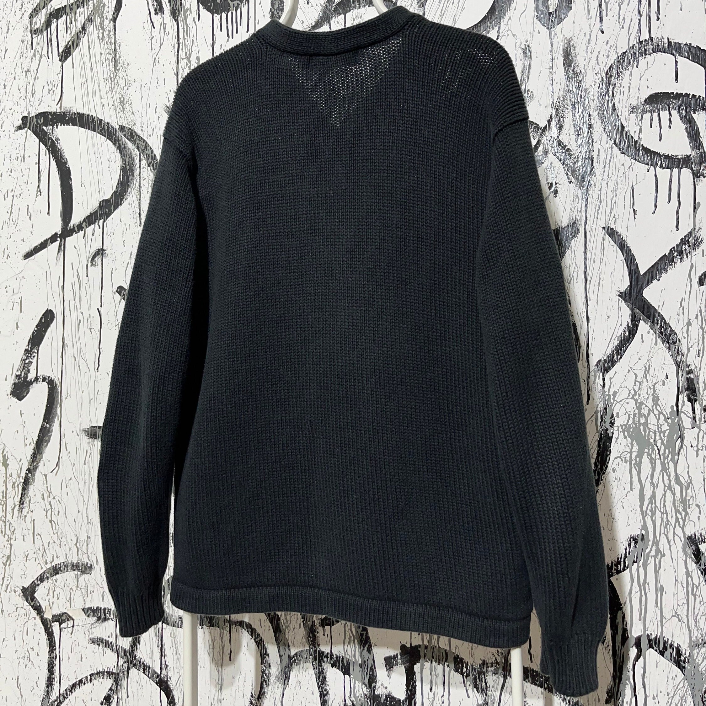 Polo Ralph Lauren Big P Vintage Sweater Logo Cotton V-neck Large Black ...
