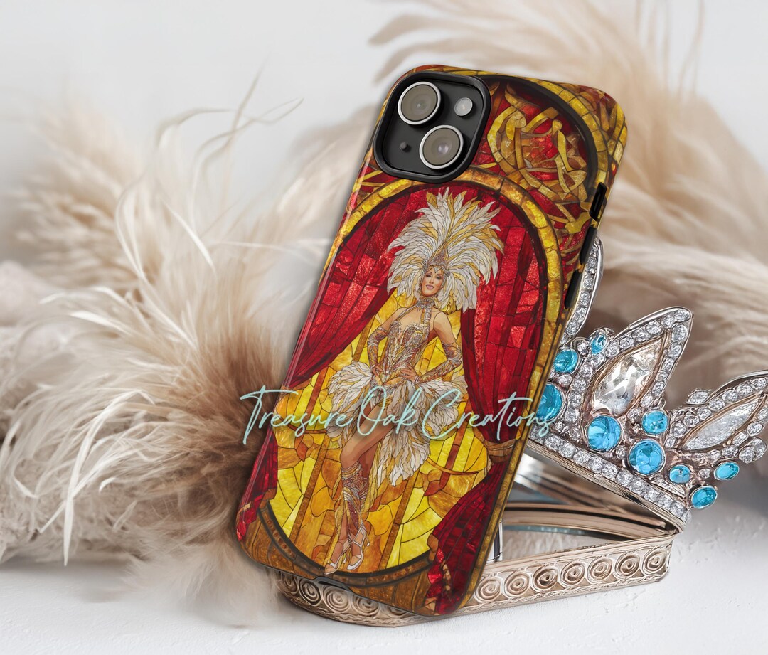 Vintage Las Vegas Era Showgirl Stained Glass Phone Case Cabaret ...