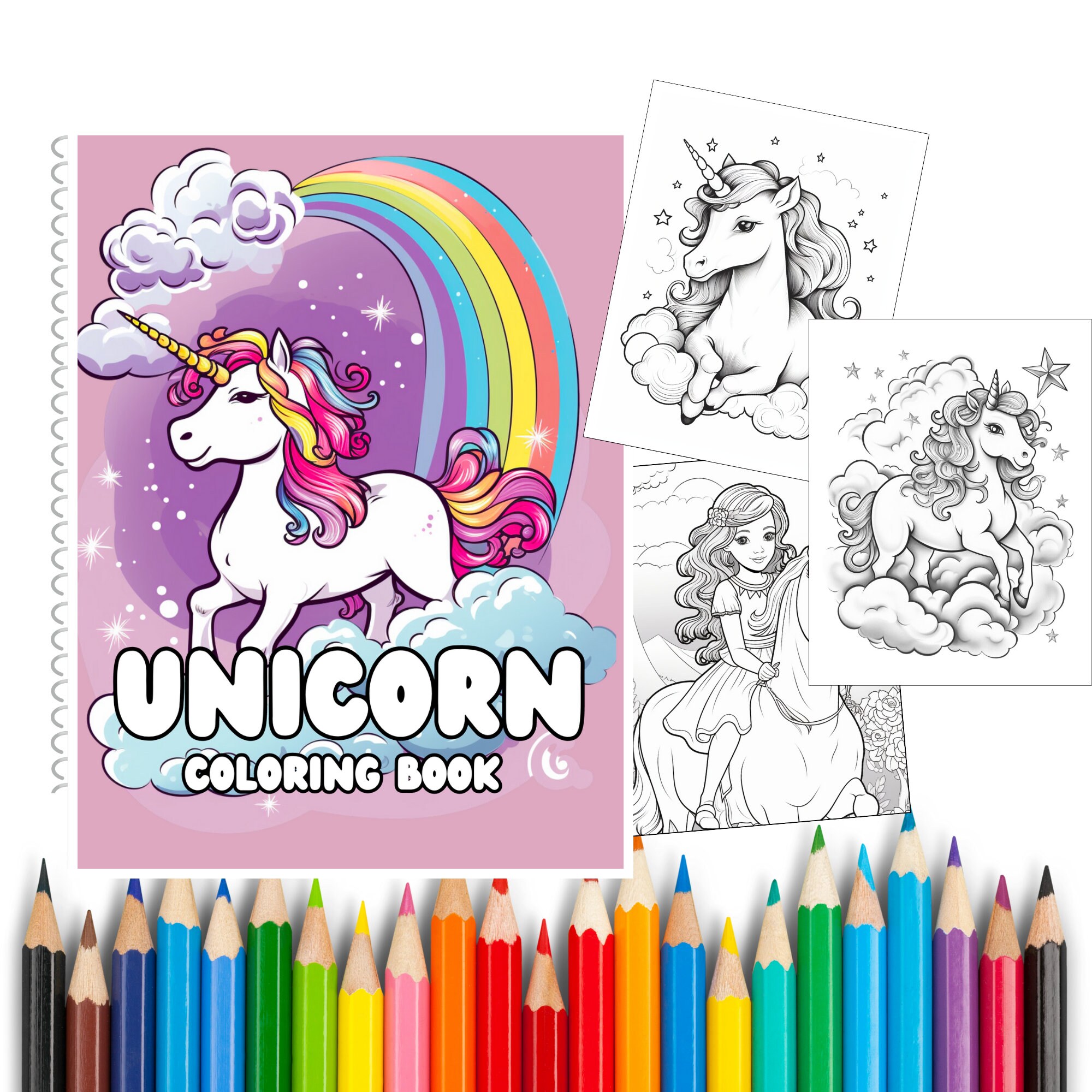 20 Unicorn Coloring Pages Instant Download Toddler Activity Printable ...