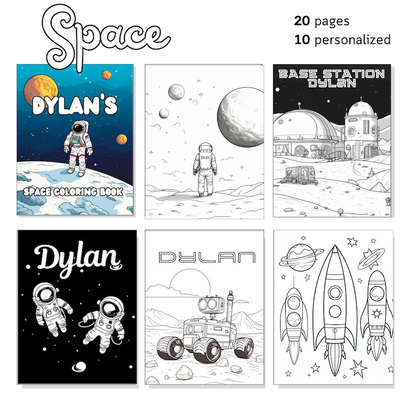 Personalized Gift Coloring BOOK & DOWNLOAD BUNDLE Children's Coloring ...